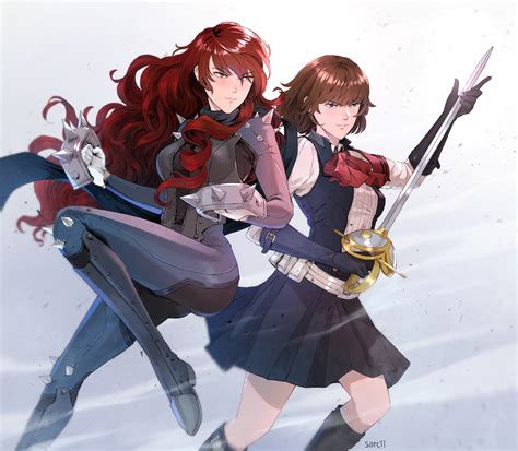 Kirijou Mitsuru And Niijima Makoto Persona And 3 More Drawn By Sarcii
