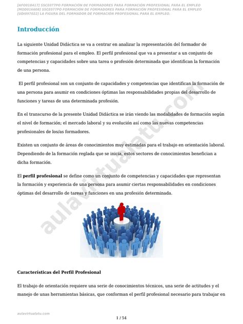 La Figura Del Formador De Formación Profesional Para El Empleo Pdf