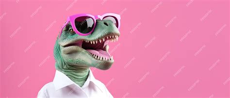 Premium Photo Happy Funny T Rex Dinosaure Backgroung With Copy Space