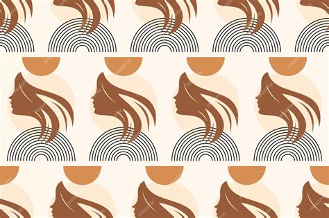 Premium Vector Boho Girl Seamless Pattern Background