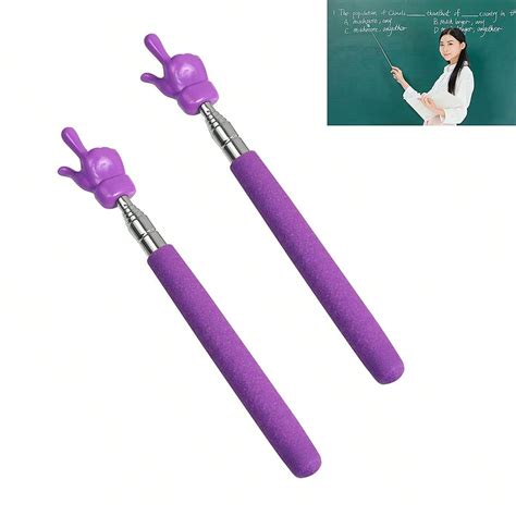 2pcs Telescopic Teachers Pointer Classroom Demonstration Baton Gguide Indicator Retractable