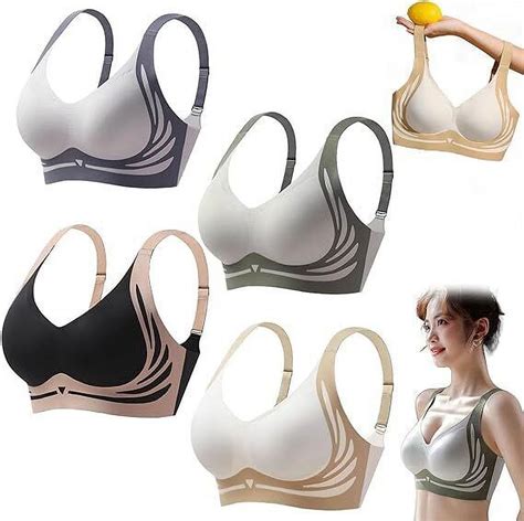 Super Gather Bra Wireless Push Up Bra Lifting Anti Sagging Seamless