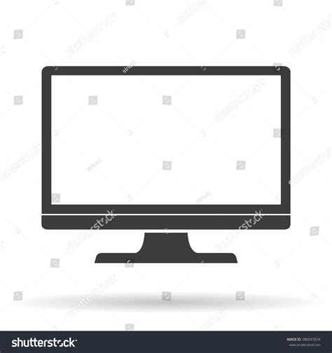Monitor Pc Icon Computer Screen Flat Stock Vector Royalty Free Shutterstock