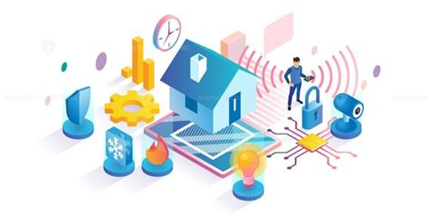 Smart Home Security Using Remote Camera Protection Dark Outline Concept Vectormine