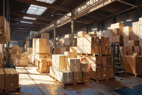 Premium Photo Large Warehouse Filled With Boxes