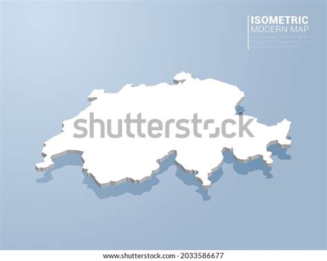 Isometric 3d Map Switzerland Stylized Vector Stock Vector Royalty Free