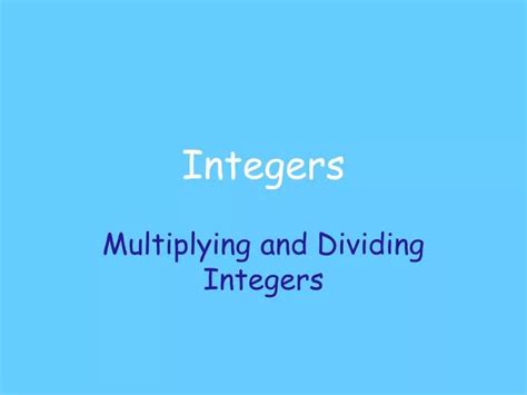 PPT Integers PowerPoint Presentation Free Download ID