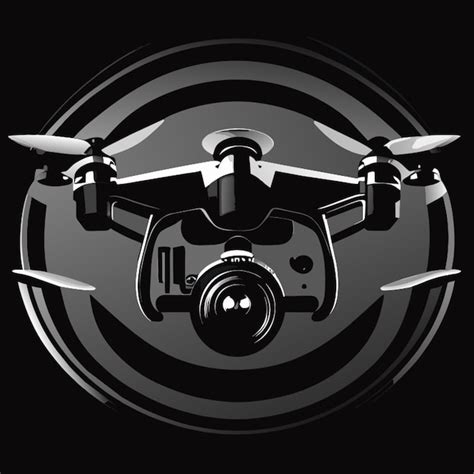 카메라에 잡힌 드론 터 일러스트레이션 프리미엄 벡터