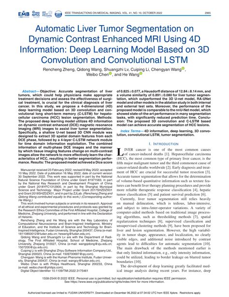 Pdf Automatic Liver Tumor Segmentation On Dynamic Contrast Enhanced