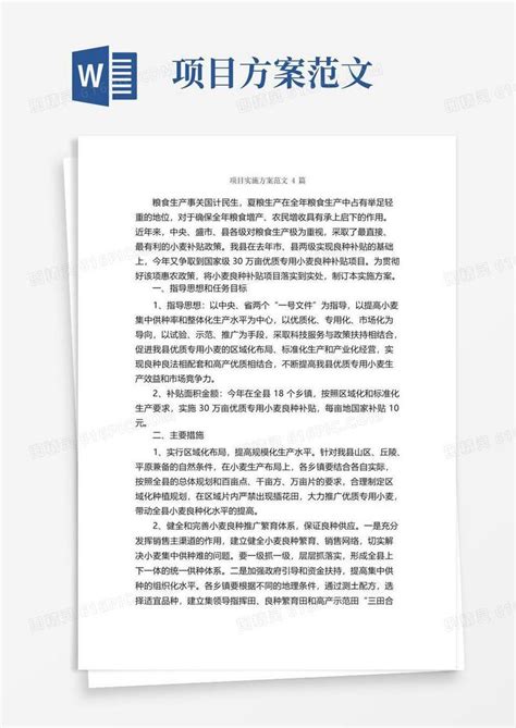 项目实施方案范文4篇实施方案word模板免费下载编号z02aoqen9图精灵