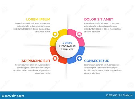 Circle Diagram With Four Elements Stock Vector Illustration Of
