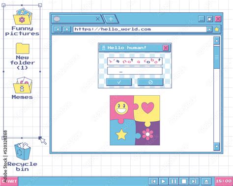 Desktop In Style Of An Old Computer Ui Design Elements Icons Web