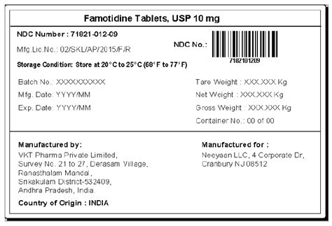 Famotidine Tablet Film Coated Famotidine Tablets