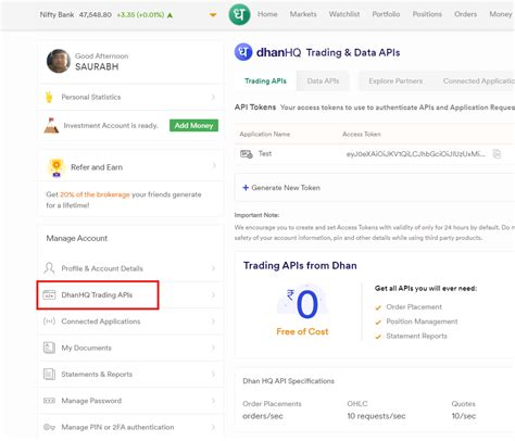 How To Connect Dhan Broker With Ezwebapp Ezquant