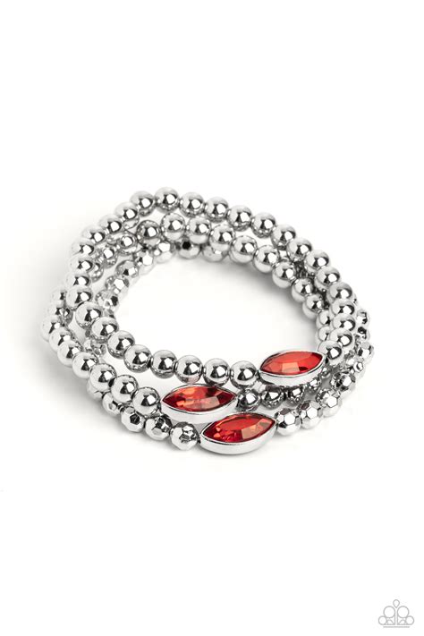 Paparazzi Accessories Twinkling Team Red Paparazzi Accessories