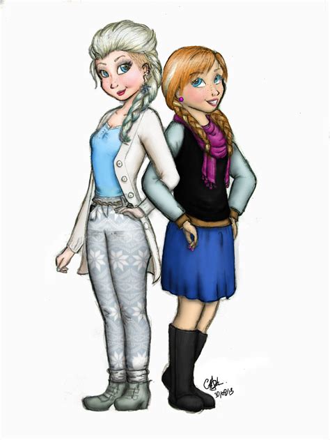 Modern Elsa And Anna Disney Princess Photo 37362708 Fanpop