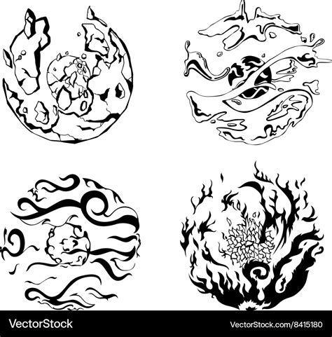 Four Element Royalty Free Vector Image Vectorstock Four Element Royalty Free Vector Image Vectorstock