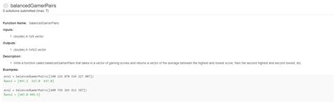 Solved 0 Solutions Submitted Max 7 Function Name Chegg
