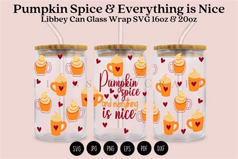 Pumpkin Spice Libbey Glass Wrap SVG Graphic By Planstocraft Creative Fabrica