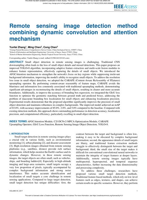 Pdf Remote Sensing Image Detection Method Combining Dynamic