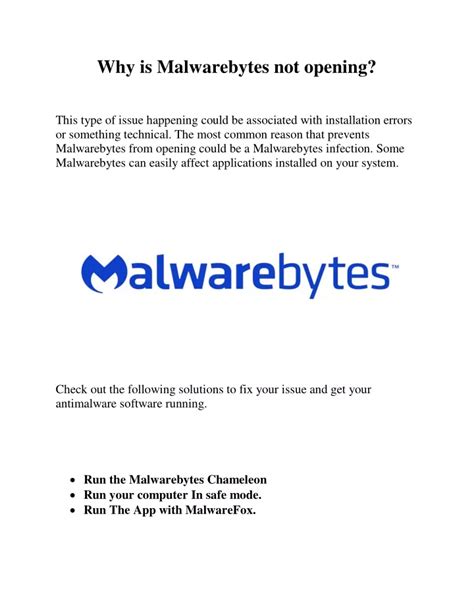 PPT Why Is Malwarebytes Not Opening PowerPoint Presentation Free Download ID