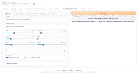 Диффузионная нейросеть ModelScope text2video 1 7B создаём видео по