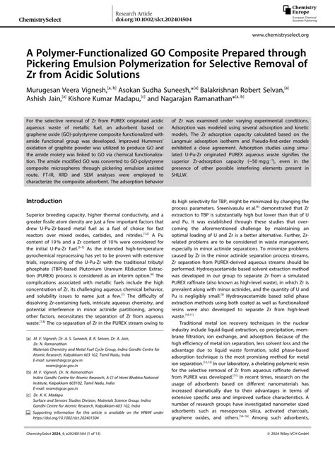 A Polymer‐functionalized Go Composite Prepared Through Pickering Emulsion Polymerization For