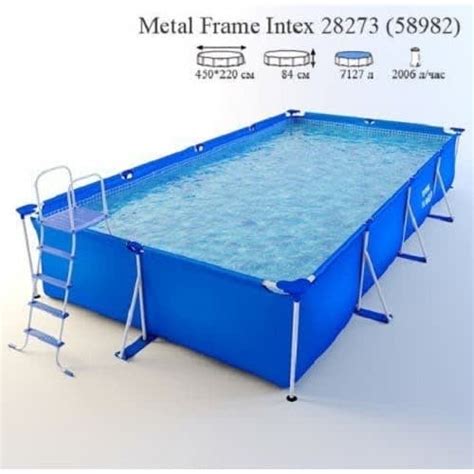 Intex Rectangular Frame Swimming Pool With Ladder And Cleaning Kit 15ft X 7ft Konga Online