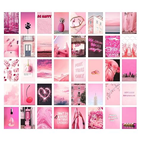 Buy 40 Piece Hot Pink Wall Boujee Aesthetic Collage Kit Teen Room