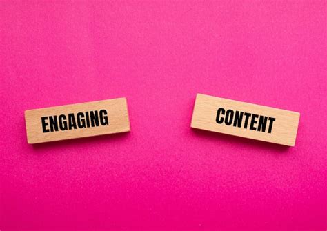 Premium Photo Engaging Content Words Written On Wooden Blocks With