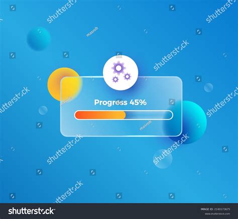 glassmorphism user interface progress bar mobile stock vector royalty free 2140173675