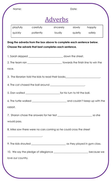 Thanksgiving Adjectives Worksheet