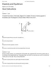 Quiz Elasticity Equilibrium Center Of Gravity Course Hero