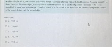 Solved An Object Is Placed Cm In Front Of A Convex Chegg
