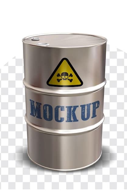 Premium Psd Metal Oil Barrel Drum Packaging Mockup