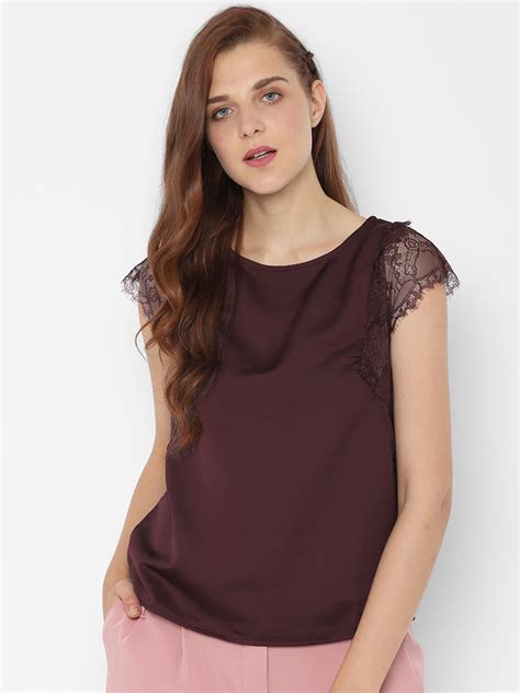 Buy People Women Burgundy Solid Top Tops For Women 10774724 Myntra