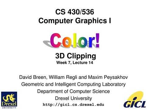 Ppt Cs 430536 Computer Graphics I 3d Clipping Week 7 Lecture 14