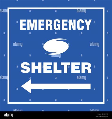 Emergency Shelter Left Safety Side Sign Board Hurricane Indication