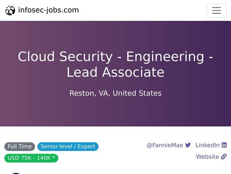 Hiring Cloud Security Engineering Lead Associate In Reston Va