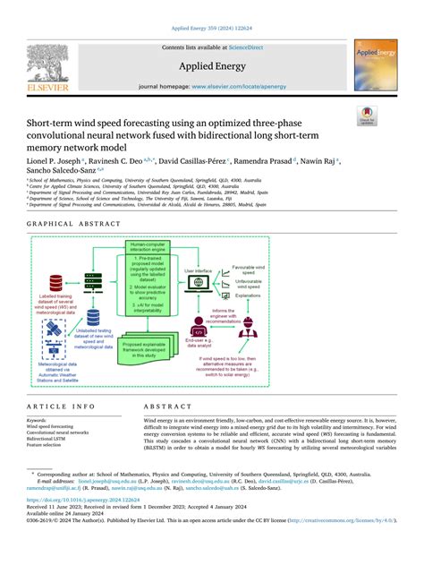 Pdf Short Term Wind Speed Forecasting Using An Optimized Three Phase Convolutional Neural