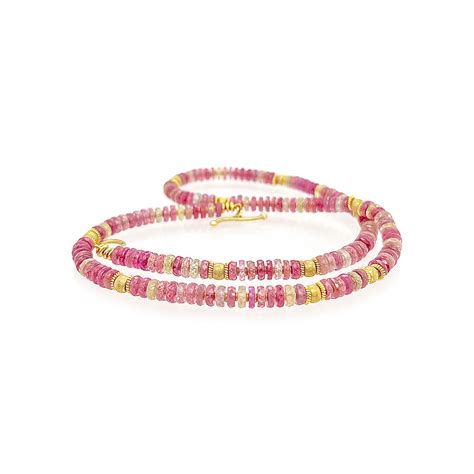 MULTI SAPPHIRE RONDELL BEAD NECKLACE J McVeigh Jewelry