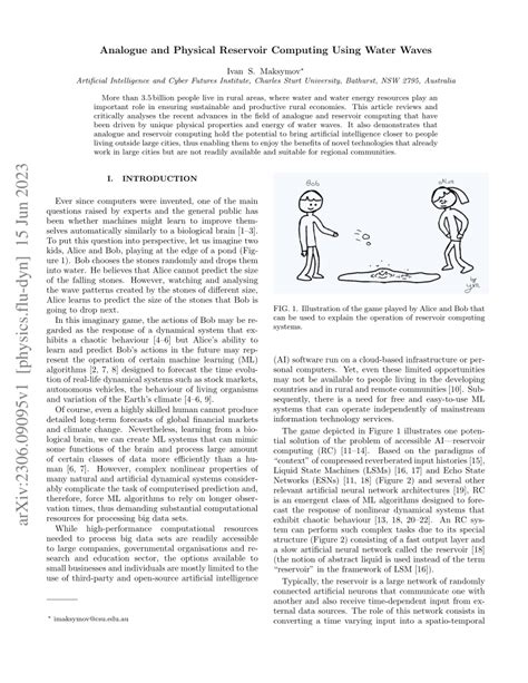Pdf Analogue And Physical Reservoir Computing Using Water Waves