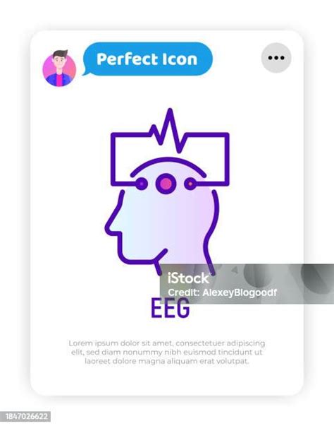 Eeg 전극 얇은 선 아이콘이 있는 인간의 머리 의학 연구 뇌 활동의 진단 현대 벡터 그림입니다 건강 검진에 대한 스톡 벡터
