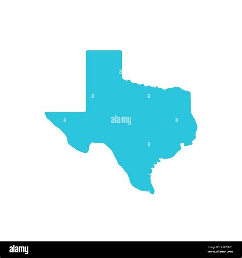 Texas Map Icon Isolated On White Background From Blue Icon Set Stock