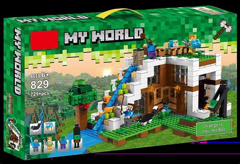 Конструктор Minecraft Майнкрафт База на водопаде 729 деталей – фото ...