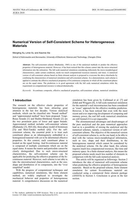 Pdf Numerical Version Of Self Consistent Scheme For Heterogeneous Materials