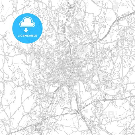 Worcester Massachusetts Usa Bright Outlined Vector Map Hebstreits