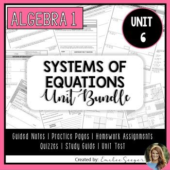 Algebra Unit Complete Unit Bundle Systems Of Equations Inequalities
