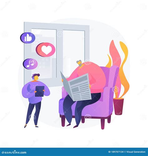 Generation Gap Abstract Concept Vector Illustration Stock Vector