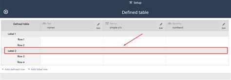 Label Rows In Defined Table Field Rpm Software